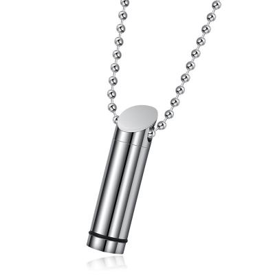 China Stainless Steel Cylindrical Fashion Perfume Bottle Pendant Necklace for Elegant Look for sale