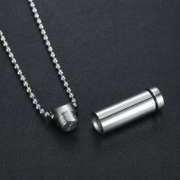 China Stainless Steel Cylindrical Fashion Perfume Bottle Pendant Necklace for Elegant Look for sale