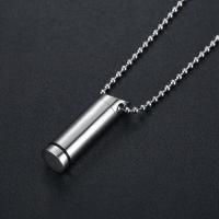 China Stainless Steel Cylindrical Fashion Perfume Bottle Pendant Necklace for Elegant Look for sale