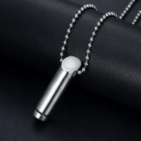 China Stainless Steel Cylindrical Fashion Perfume Bottle Pendant Necklace for Elegant Look for sale