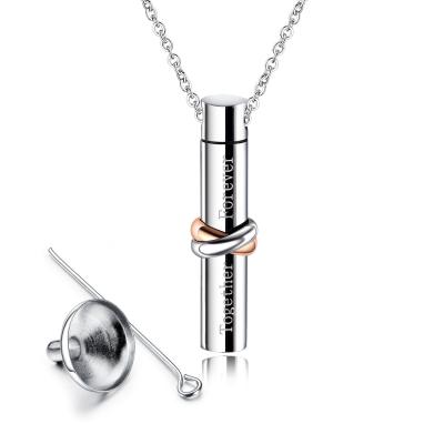 China Unique Designs Together Forever Memorial Pet Urn Pendant Stainless Steel Necklace for sale