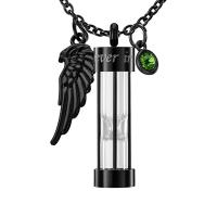 China Stainless Steel Electroplated Titanium Steel Ashes Pendant Cylindrical Glass Pendant for sale