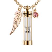 China Stainless Steel Electroplated Titanium Steel Ashes Pendant Cylindrical Glass Pendant for sale