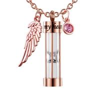 China Stainless Steel Electroplated Titanium Steel Ashes Pendant Cylindrical Glass Pendant for sale