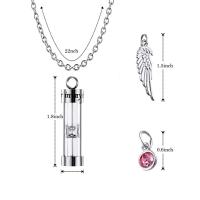 China Stainless Steel Electroplated Titanium Steel Ashes Pendant Cylindrical Glass Pendant for sale