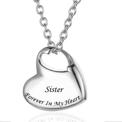 China CLASSIC Stainless Steel Heart Pendant Keepsake Urn Necklace For Memorial Ashes Jewelry for sale