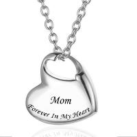 China CLASSIC Stainless Steel Heart Pendant Keepsake Urn Necklace For Memorial Ashes Jewelry for sale