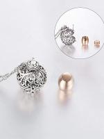 China Men's Round Hollow Urn Pendant Necklace Cremation Jewelry for Ashes Keepsake Dream Catcher Ash Holder Necklace Charm Memorial Jewelry for sale
