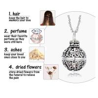 China Men's Round Hollow Urn Pendant Necklace Cremation Jewelry for Ashes Keepsake Dream Catcher Ash Holder Necklace Charm Memorial Jewelry for sale