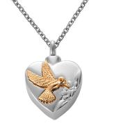 China Rose Gold Plated Stainless Steel Fashion Niche Peach Heart Hummingbird Modeling Urn Memorial Pendant Necklace for sale