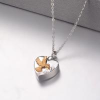 China Rose Gold Plated Stainless Steel Fashion Niche Peach Heart Hummingbird Modeling Urn Memorial Pendant Necklace for sale
