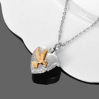 China Rose Gold Plated Stainless Steel Fashion Niche Peach Heart Hummingbird Modeling Urn Memorial Pendant Necklace for sale