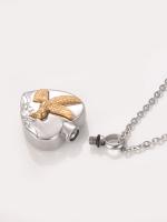 China Rose Gold Plated Stainless Steel Fashion Niche Peach Heart Hummingbird Modeling Urn Memorial Pendant Necklace for sale