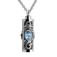 China Stainless Steel Cylindrical Design Urn Necklace Pendant for Ashes and Perfume Bottle for sale