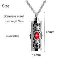 China Stainless Steel Cylindrical Design Urn Necklace Pendant for Ashes and Perfume Bottle for sale