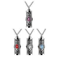China Stainless Steel Cylindrical Design Urn Necklace Pendant for Ashes and Perfume Bottle for sale