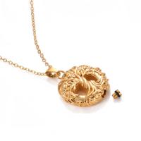 China Tree of Life Pendant Necklace with Ashes Compartment in Stainless Steel Vintage Style for sale