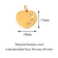 China Stainless Steel Love Heart Pendant with Full Polished Finish and DIY Dog Paw Cutout for sale