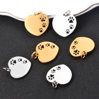 China Stainless Steel Love Heart Pendant with Full Polished Finish and DIY Dog Paw Cutout for sale