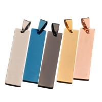 China Custom Stainless Steel Military Tag Necklace with Rectangular Pendant and Five Colors for sale