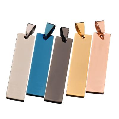 China Custom Stainless Steel Military Tag Necklace with Rectangular Pendant and Five Colors for sale