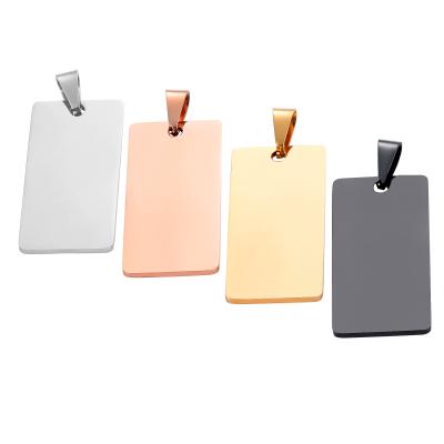 China Stainless Steel Rectangular Pendant Necklace for Military Tag Design and Gift Occasion for sale