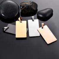China Stainless Steel Rectangular Pendant Necklace for Military Tag Design and Gift Occasion for sale
