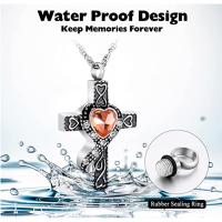 China CNC Inlay Technology Cross Urn Necklace Fashionable Cremation Jewelry for Ashes for sale