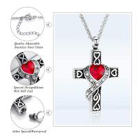China CNC Inlay Technology Cross Urn Necklace Fashionable Cremation Jewelry for Ashes for sale