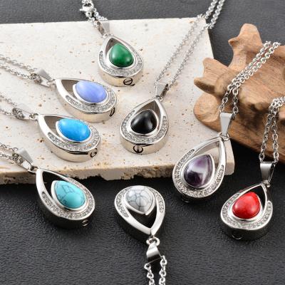 China Openable Ash Commemorative Necklace Light Luxury Wind Drop Diamond-Encrusted Pendant for sale