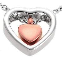 China Charm Pendants Type Rose Gold Double Peach Heart Stainless Steel Openable for Gifting for sale