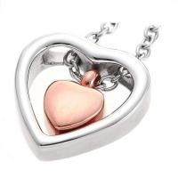 China Charm Pendants Type Rose Gold Double Peach Heart Stainless Steel Openable for Gifting for sale