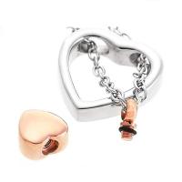 China Charm Pendants Type Rose Gold Double Peach Heart Stainless Steel Openable for Gifting for sale