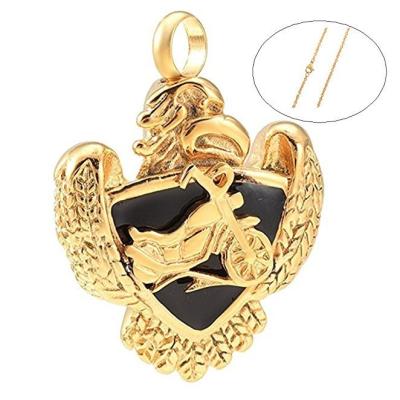 China Excellent Stainless Steel Eagle Motorcycle Memorial Urn Jewelry Necklace Pendant for Men for sale
