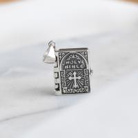 China Vintage Gold Plated S925 Silver Bible Book Clavicle Pendant for Christian Accessories for sale