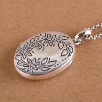 China Women's Fashion Oval Gawu Box Pendant S925 Silver Vintage Thai Silver Charm Pendants for sale