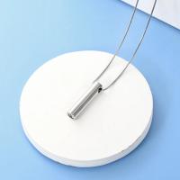 China Stainless Steel Paw Print Cylinder Cremation Urn Necklace for Ashes Keepsake Pendant for Women Men for sale