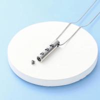China Stainless Steel Paw Print Cylinder Cremation Urn Necklace for Ashes Keepsake Pendant for Women Men for sale