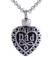 China Stainless Steel Mom Dad Heart Urns Pendants Necklace Cremation Jewelry for Keepsake for sale