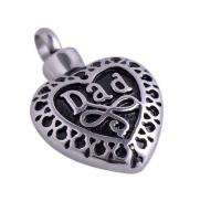 China Stainless Steel Mom Dad Heart Urns Pendants Necklace Cremation Jewelry for Keepsake for sale