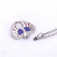 China America Flag Shape Cremation Urn Necklace for Ashes Keepsake Angel Wings Pendant Plating for sale