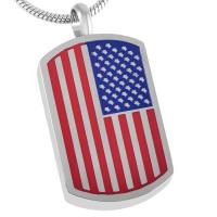 China Stainless Steel Cremation Urn Jewelry for America National Flag Memorial Tag Keepsake for sale