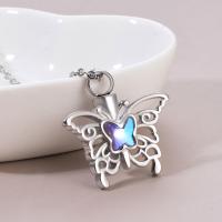 China European and American Stainless Steel Butterfly Pendant Necklace with Perfume Bottle for sale