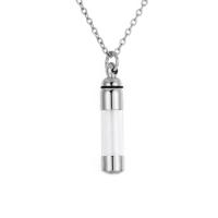 China Stainless Steel Open Transparent Cylinder Pendant Perfume Bottle for Picture Display for sale