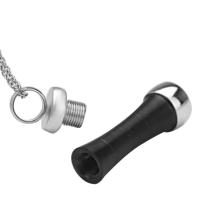 China Women's Stainless Steel Cremation Jewelry Black Cylinder Urn Ashes Pendant Keepsakes for sale