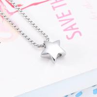 China High Polished Stainless Steel Star Memorial Urn Necklace Ashes Holder Cremation Keepsake Jewelry For Women Engravable for sale