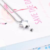 China High Polished Stainless Steel Star Memorial Urn Necklace Ashes Holder Cremation Keepsake Jewelry For Women Engravable for sale
