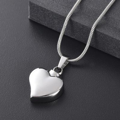 China Decoration Heart Cremation Pendant Memorial Necklace Ashes Holder Urn High Polished for sale