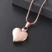 China Decoration Heart Cremation Pendant Memorial Necklace Ashes Holder Urn High Polished for sale