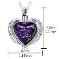 China Silver Plated Angel Wing Hug Necklace for Memorial Ash Holder and Funeral Keepsake for sale